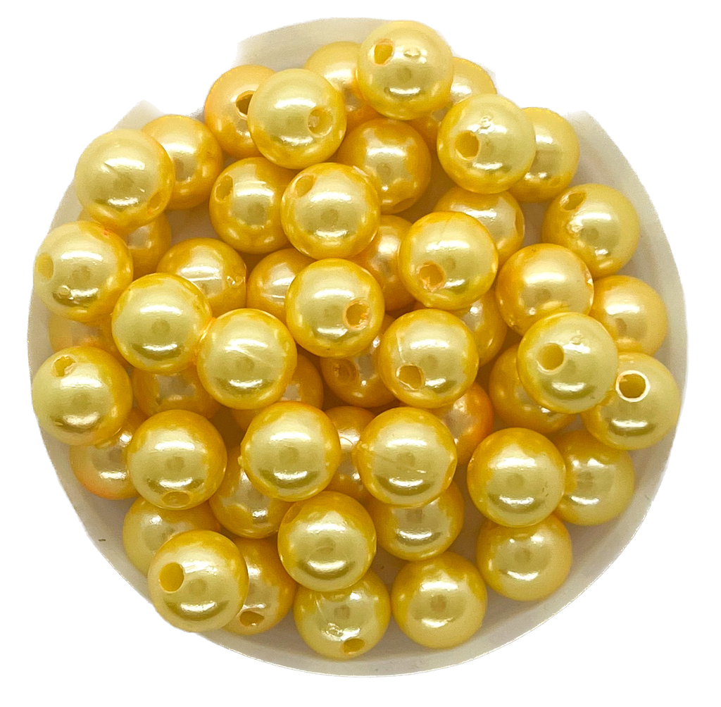 Perla plástica perlada amarillo pastel 8mm x 10g | Nacar Accesorios