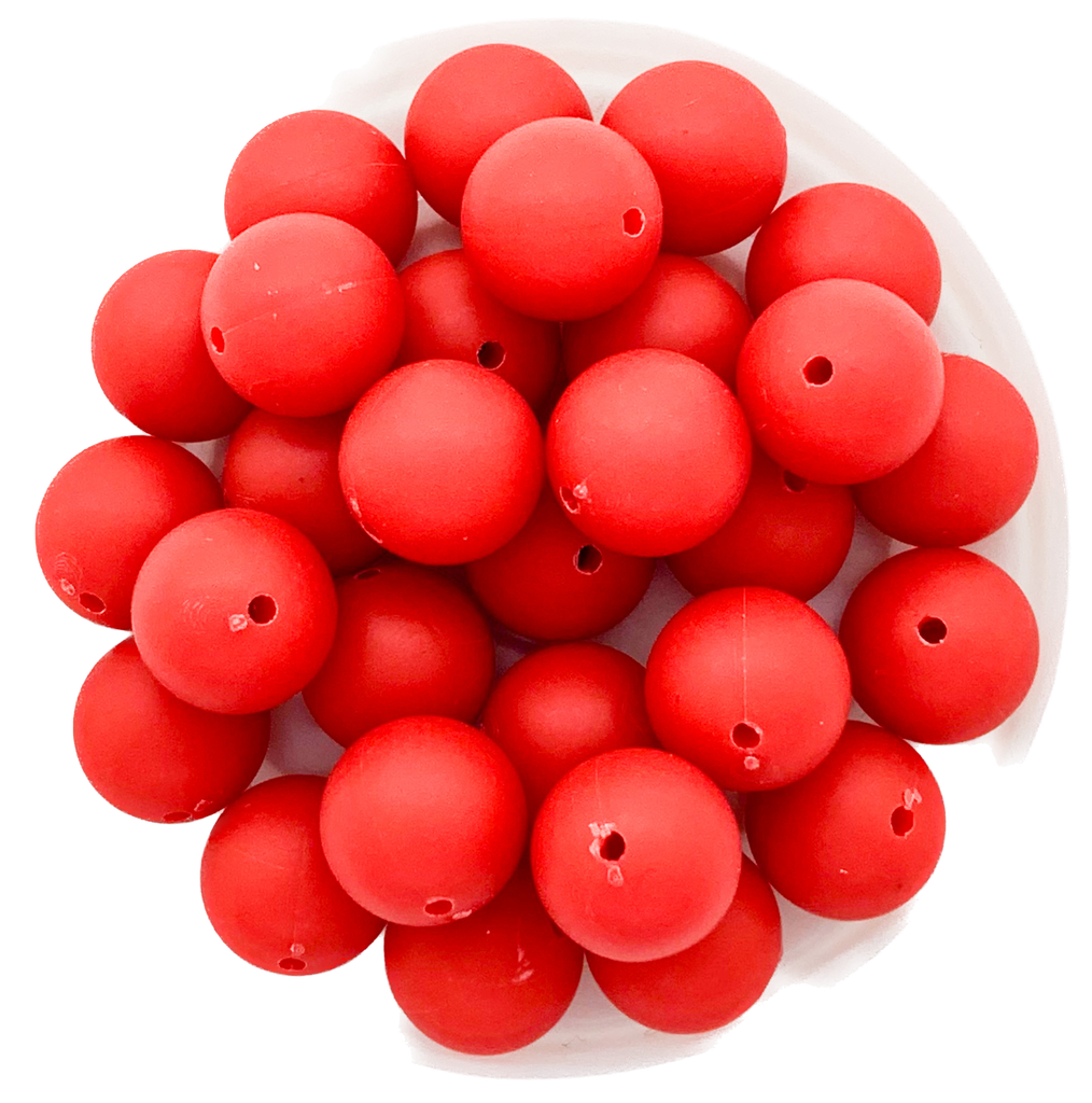 Bolita acrílico engomada rojo 10mm x 10g | Nacar Accesorios